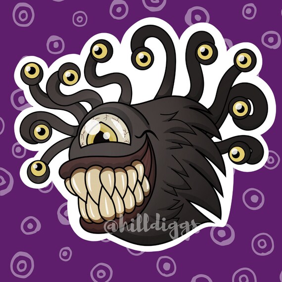 Cute Beholder Dnd Matte Sticker | Etsy