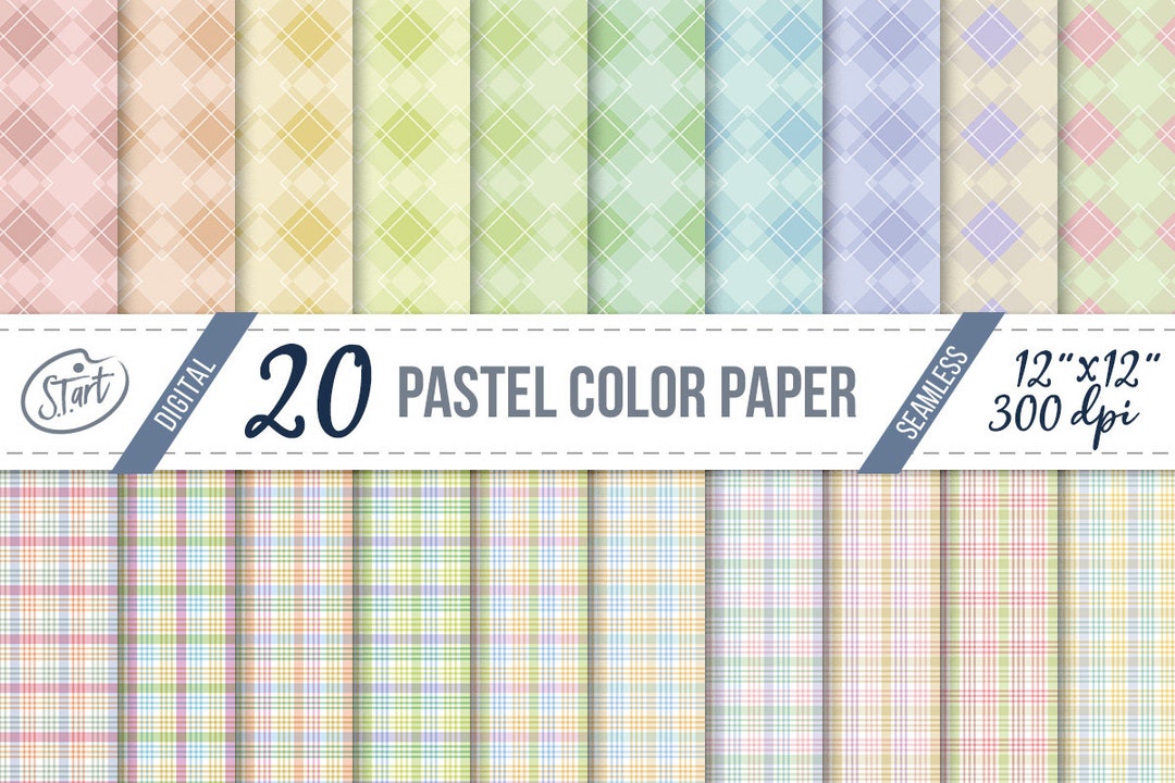 Pastel Digital Paper for Digital Print, and Pastel Scrapbook Digital ...