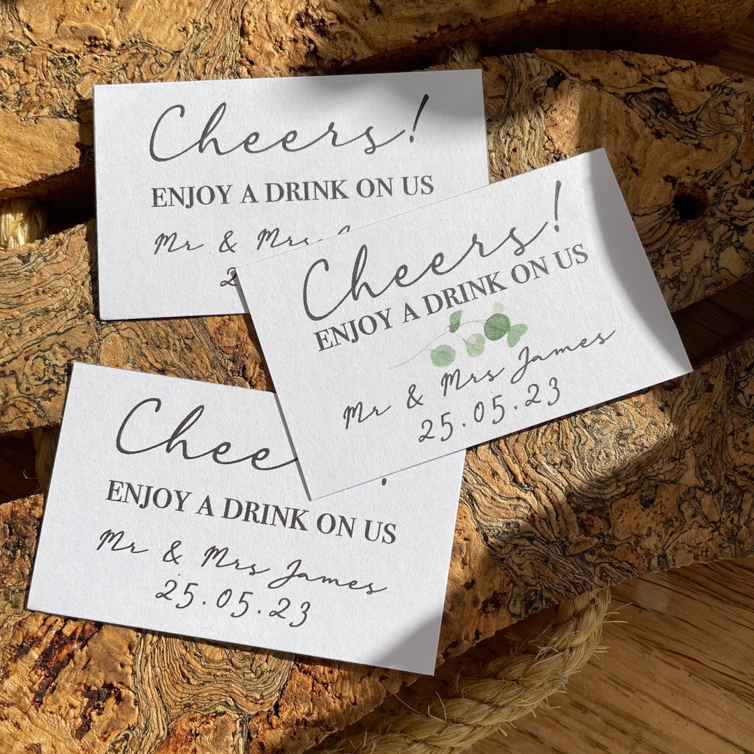 Personalized Drink Tokens, Wedding Bar Vouchers, Party Accessories (6 ...