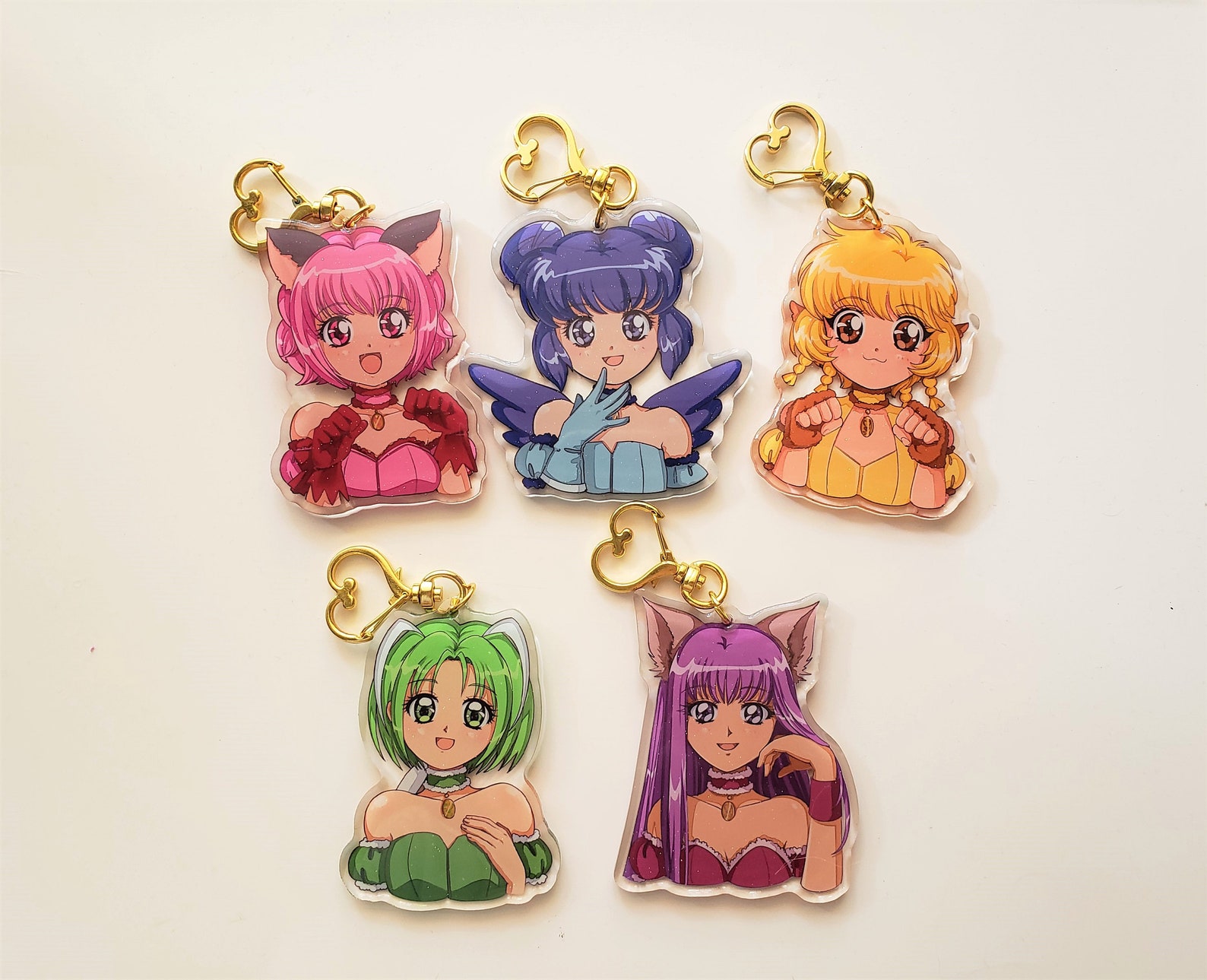 Tokyo Mew Mew 3 Inch Double-sided Glitter Epoxy Charm Keychain - Etsy ...
