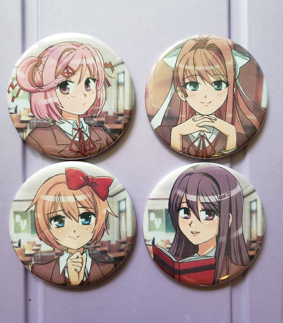 Doki Doki Literature Club 2.25 Buttons - Etsy