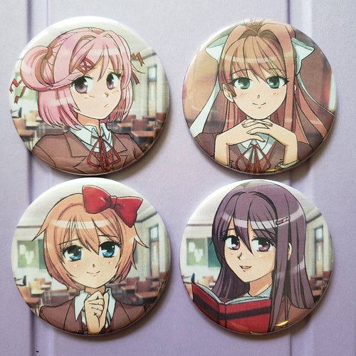 Doki Doki Literature Club 2.25 Buttons - Etsy