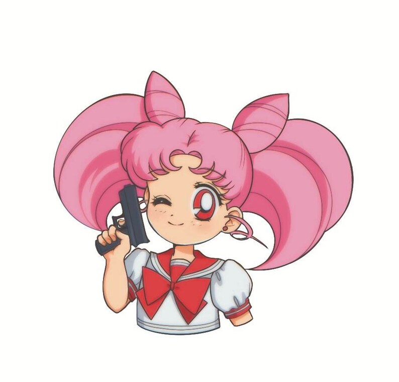 Chibiusa Sticker 3x3 Gun Sailor Moon Vinyl - Etsy