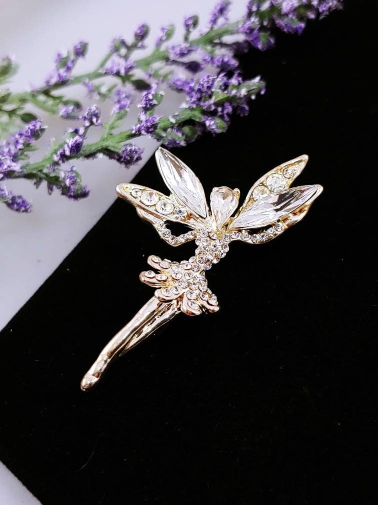 Vintage Brooch Pin Flying Fairy Pixie Lady Wings Fancy Woman - Etsy