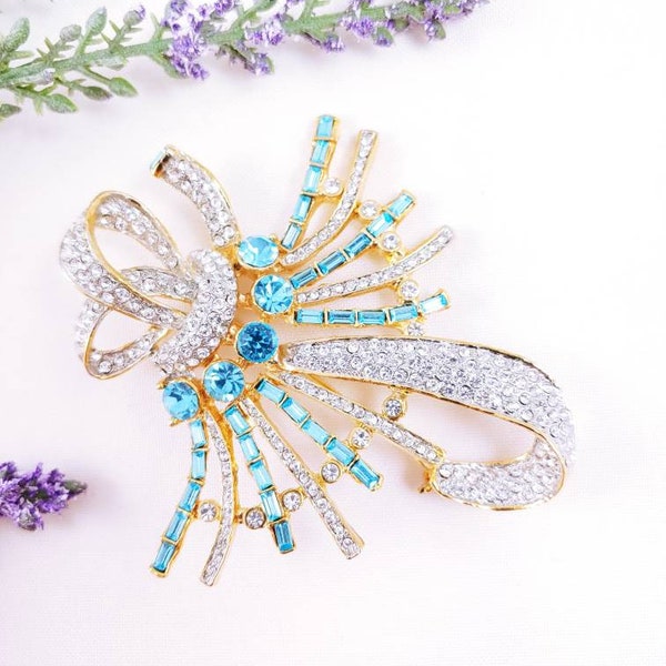 Blue Rhinestone Pin - Etsy