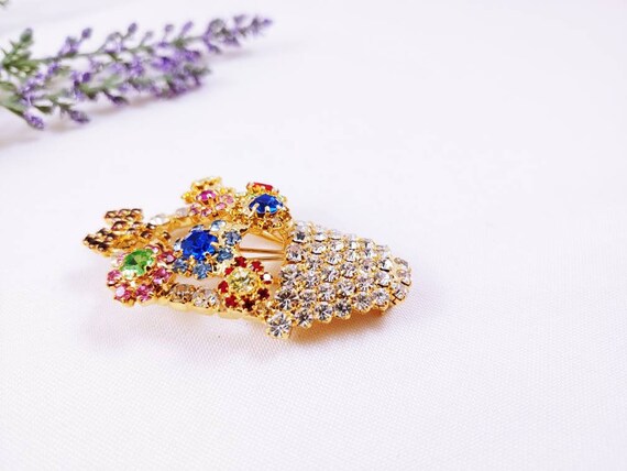 Vintage Flower Bouquet Basket Cluster Arrangement Gol… - Gem