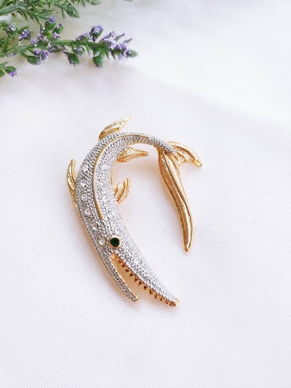 Vintage Barracuda Cuda Fish Grinning Teeth Green Eyed… - Gem