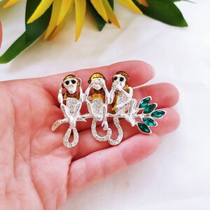 Vintage Three 3 Little Monkies Sitting in a Tree Hear See Speak No Evil ...