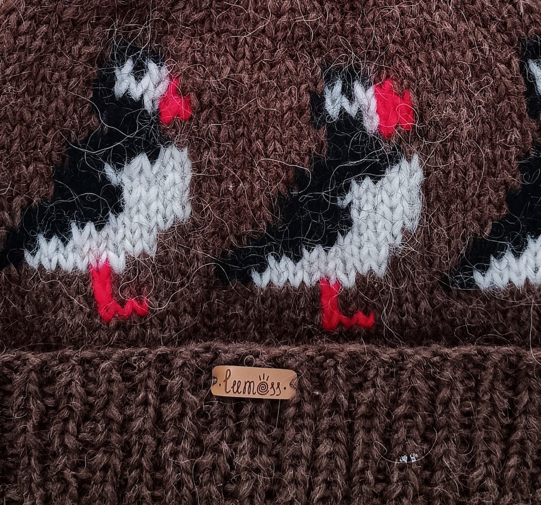 Handknit Icelandic Wool Puffin Beanie • Warm Winter Hat - Etsy