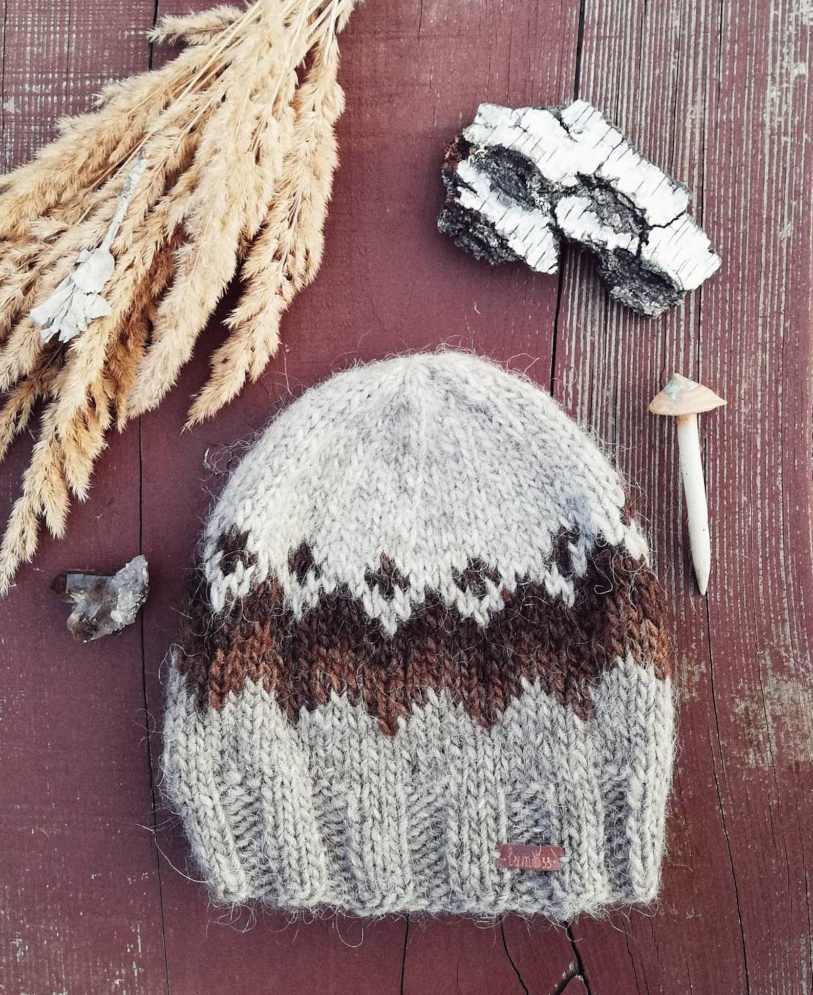 Icelandic pattern wool hat 100% authentic icelandic wool | Etsy