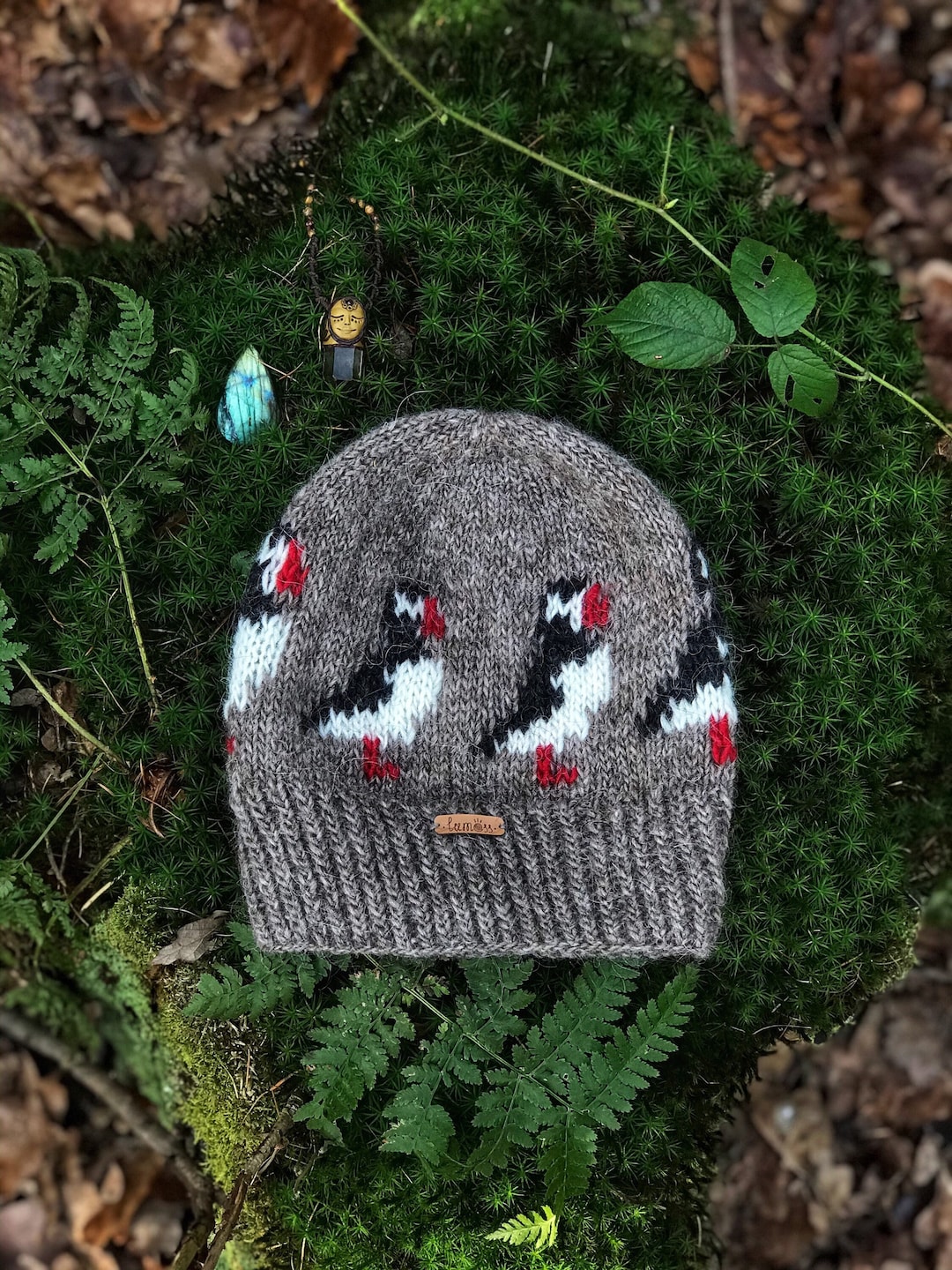 Dark Beige PUFFIN Hat Authentic 100% Icelandic Wool Léttlopi - Etsy