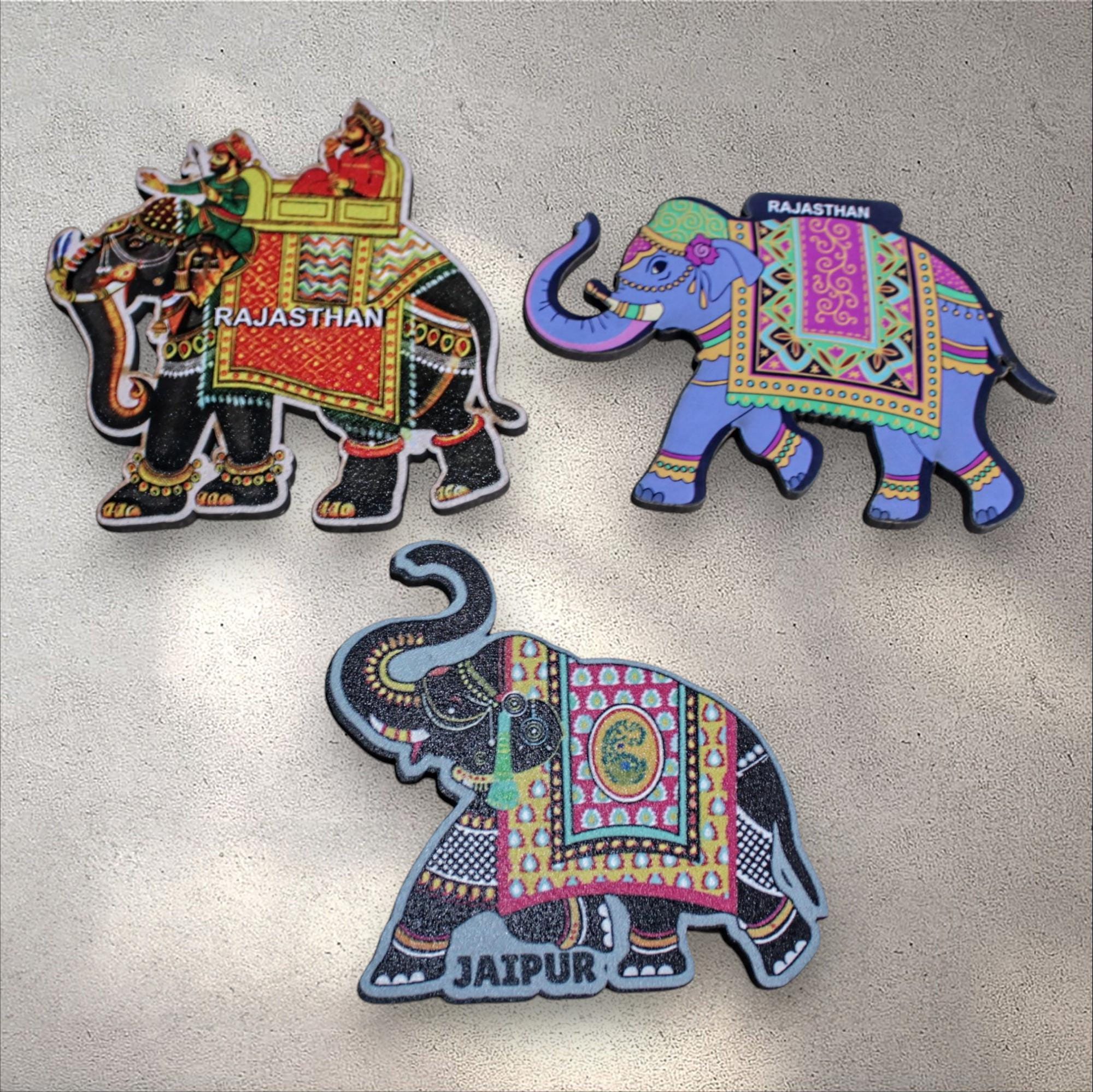 Indian Culture Wooden Elephant Fridge Magnet-beautiful Elephant Fridge ...