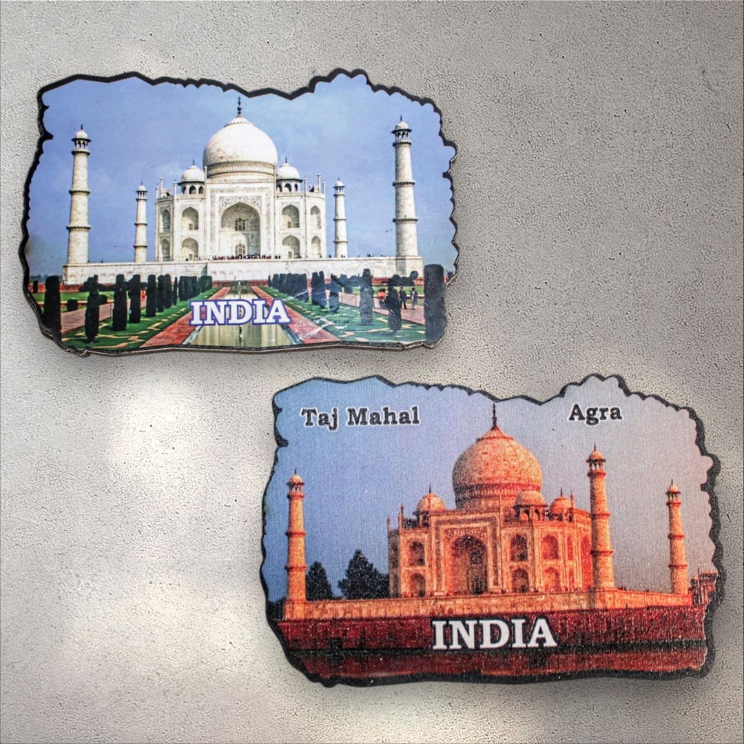 Handcrafted Taj Mahal Wooden Fridge Magnet: India Keepsake - Etsy