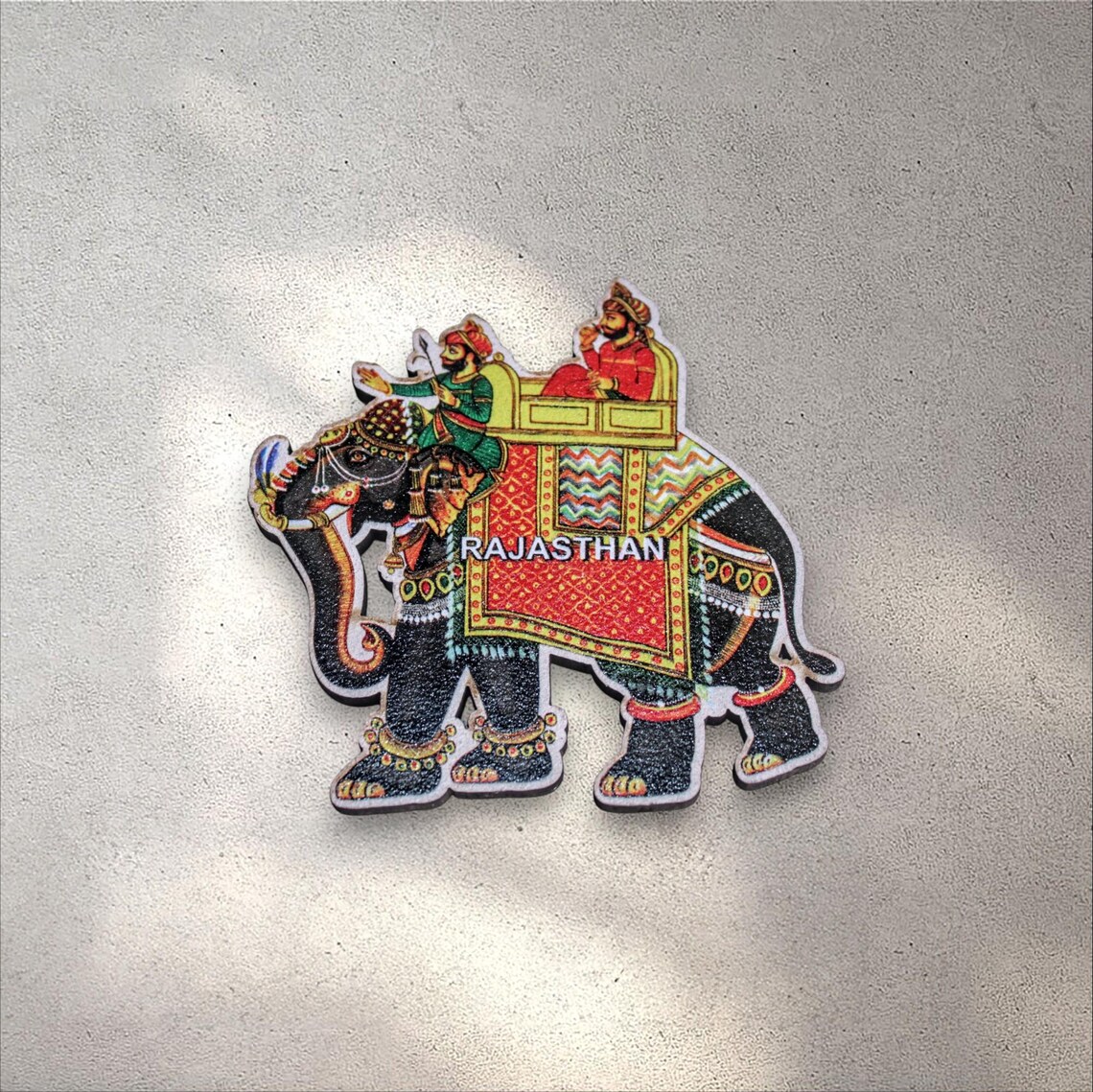 Indian Culture Wooden Elephant Fridge Magnet-beautiful Elephant Fridge ...