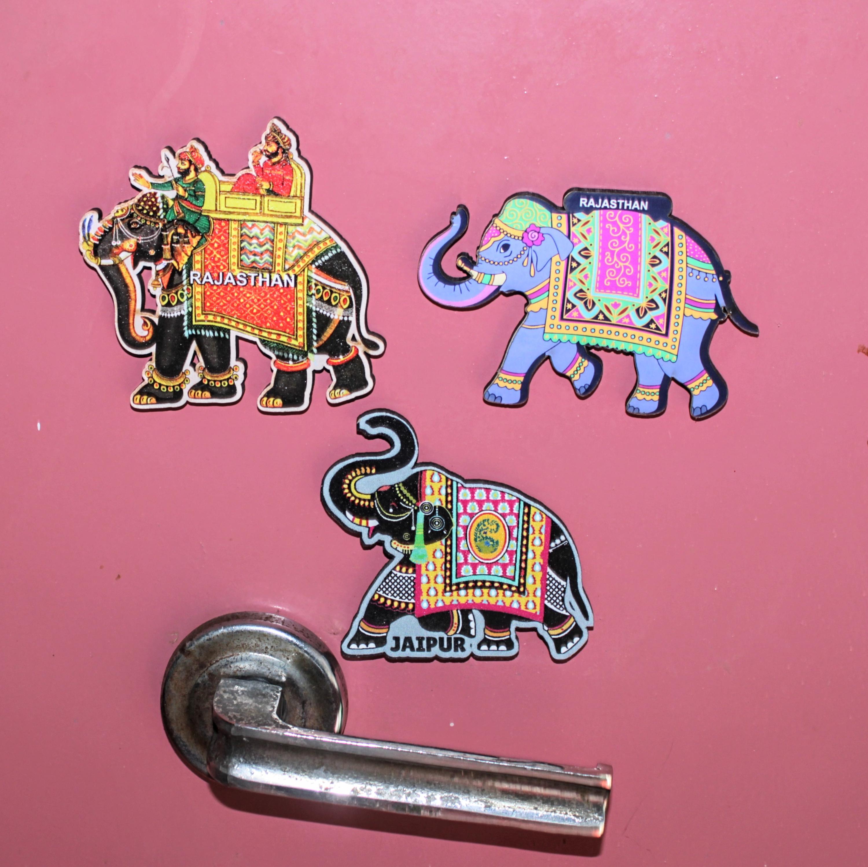 Indian Culture Wooden Elephant Fridge Magnet-beautiful Elephant Fridge ...