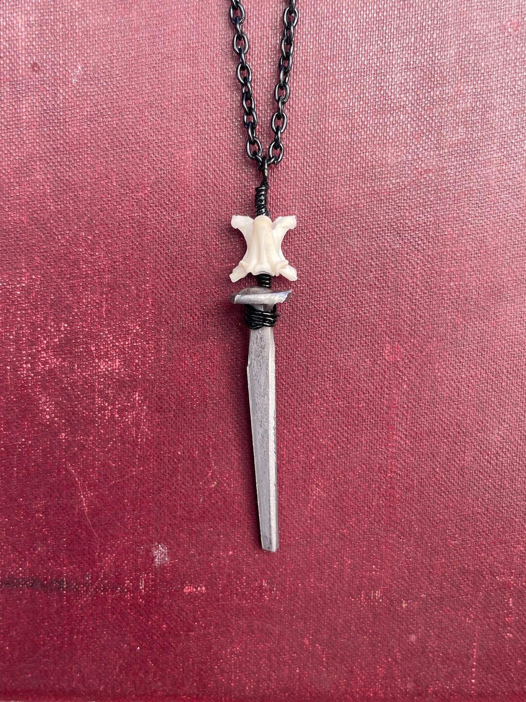 Coffin Nail and Snake Vertebrae Necklace - Etsy