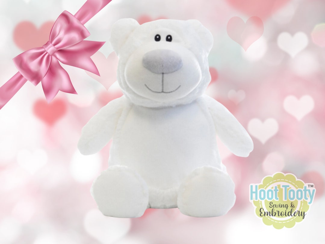 Personalized White Teddy Bear for Valentines Day, Valentines Stuffed ...