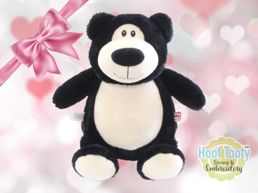 Personalized Black Teddy Bear for Valentines Day, Valentines Stuffed ...