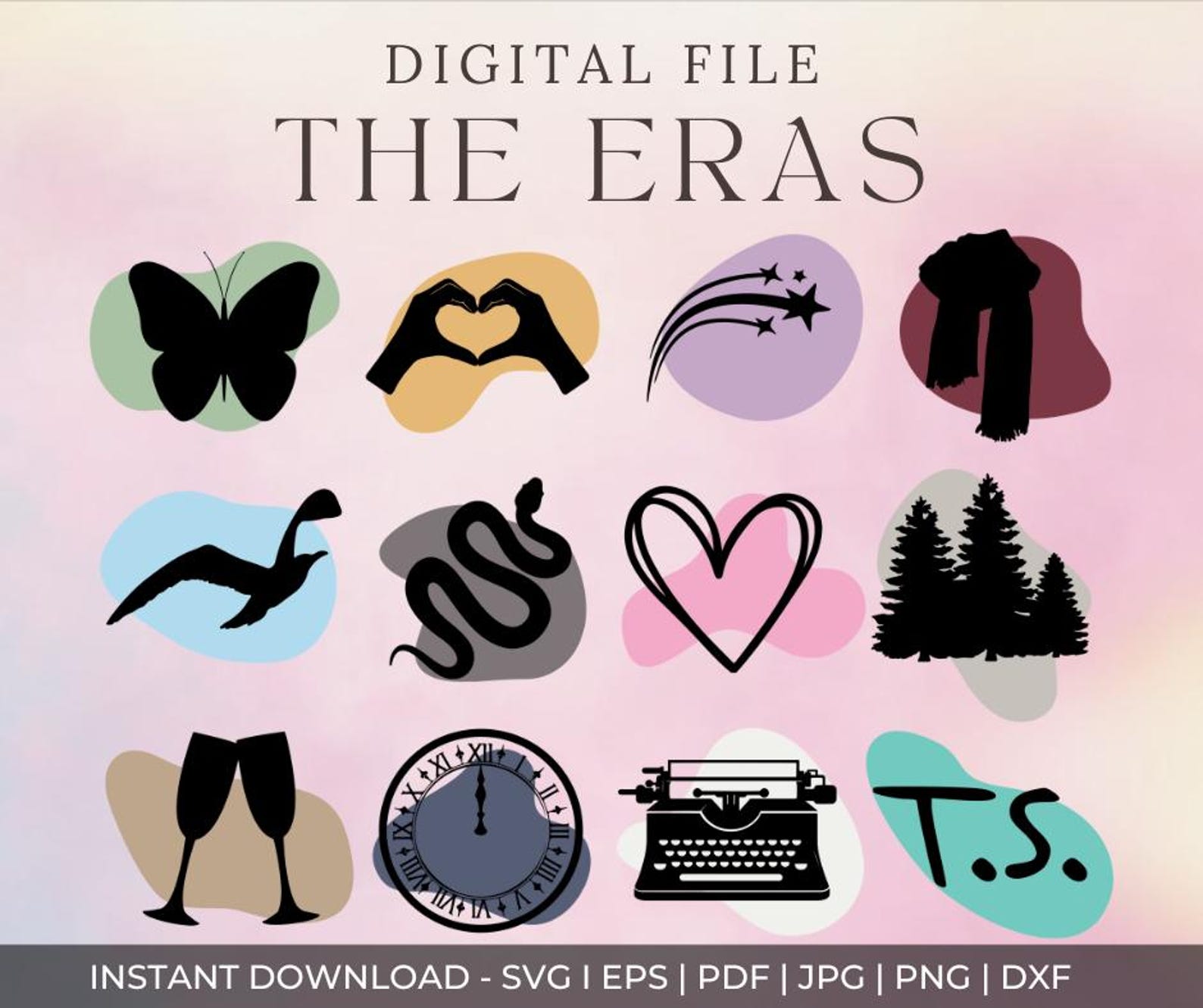 Eras Symbols Design: Taylor SVG Bundle (digital Download) - Etsy
