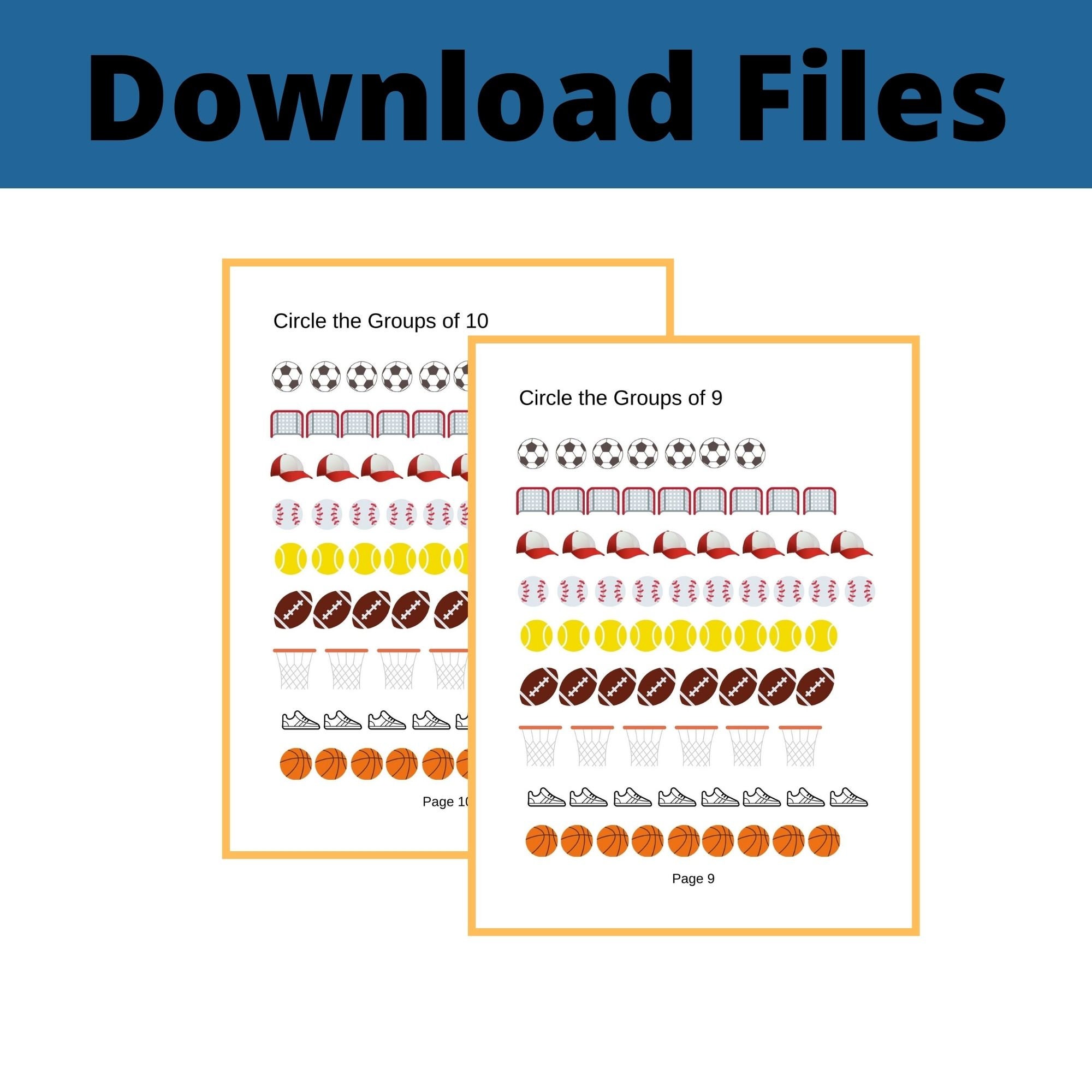 Counting Worksheets, 1 to 10, Kindergarten Math Games, Instant Digital ...