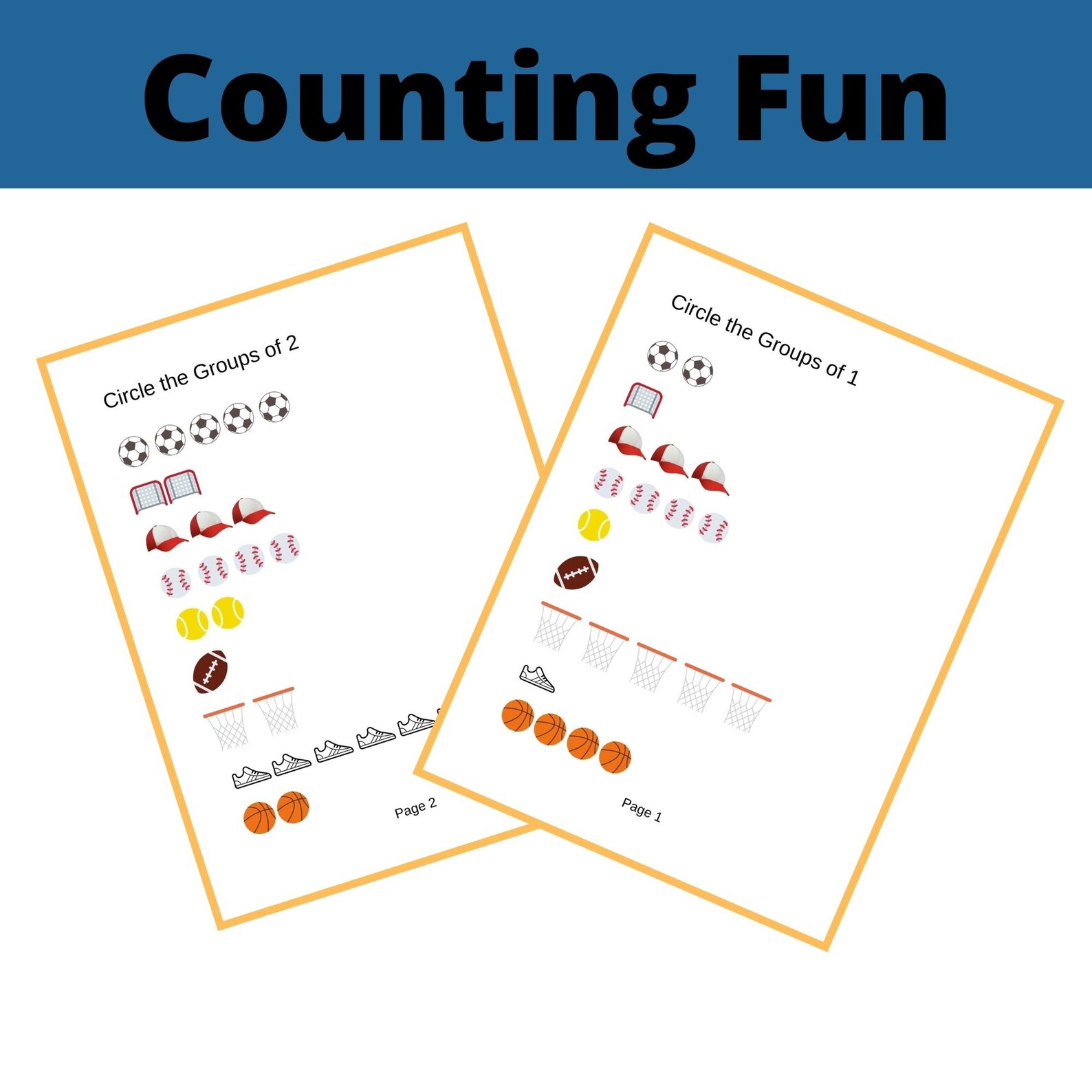 Counting Worksheets 1 To 10 Kindergarten Math Games Instant Etsy