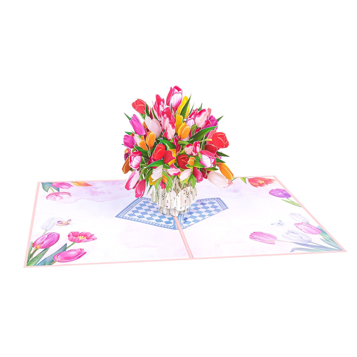 Flower 3D Card Birthday Bouquet Flower Bouquet Card Pop up - Etsy