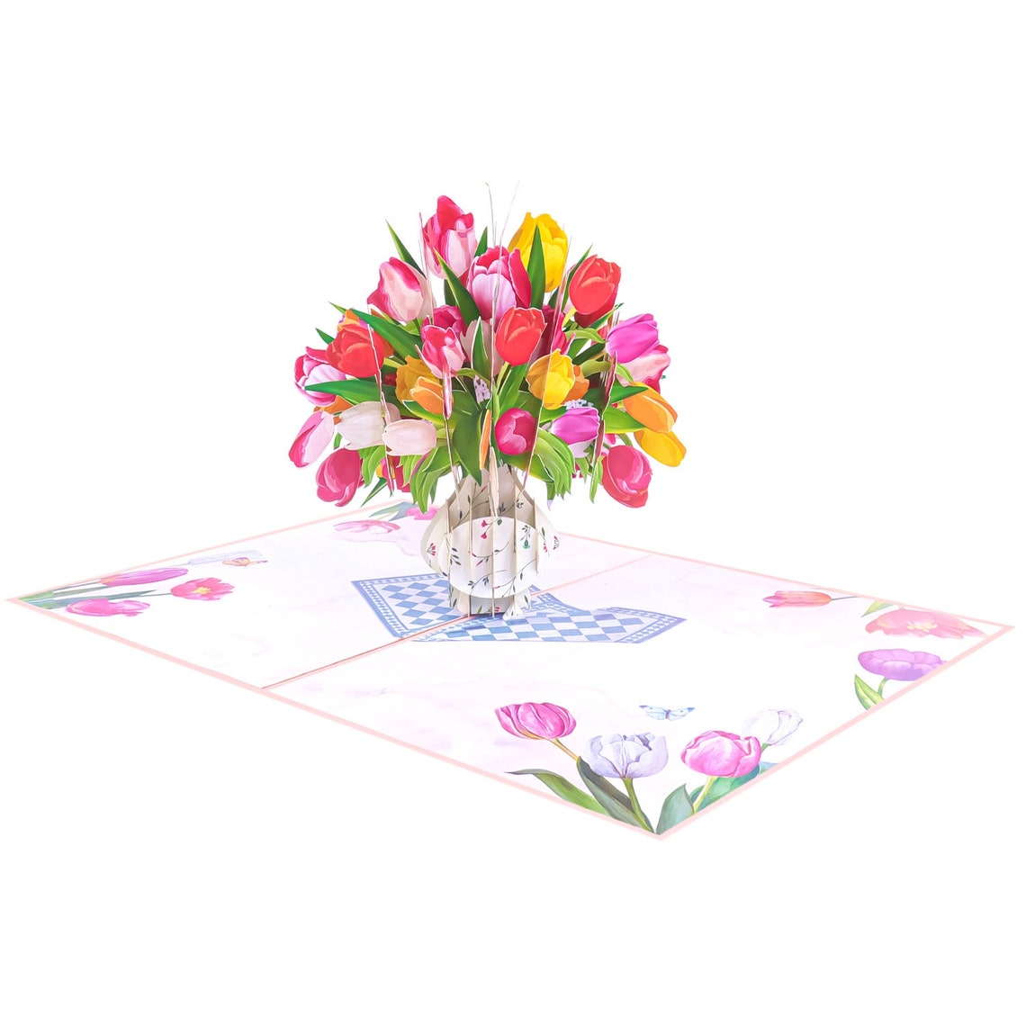 Flower 3D Card Birthday Bouquet Flower Bouquet Card Pop up - Etsy