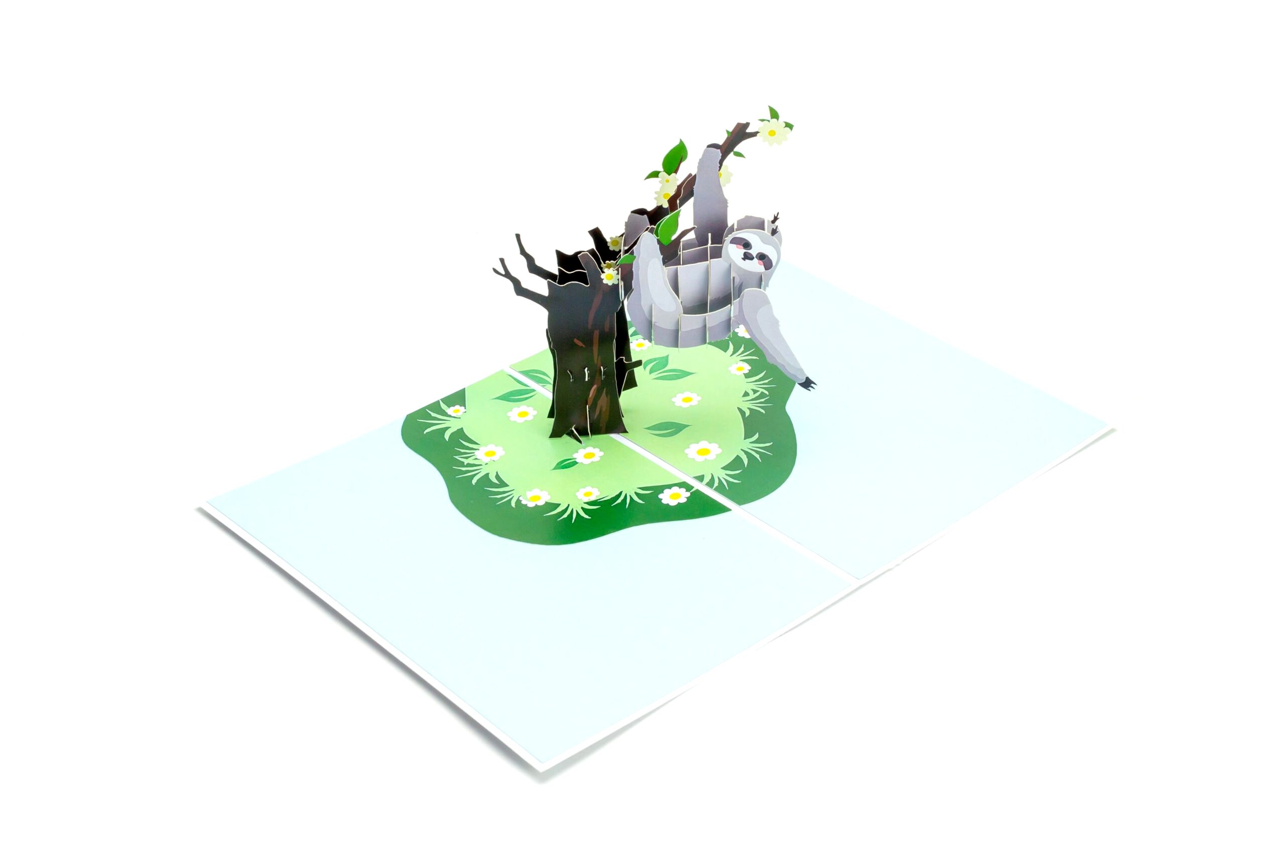 Sloth Pop up Greeting Card Sloth Birthday Card Sloth Gift | Etsy