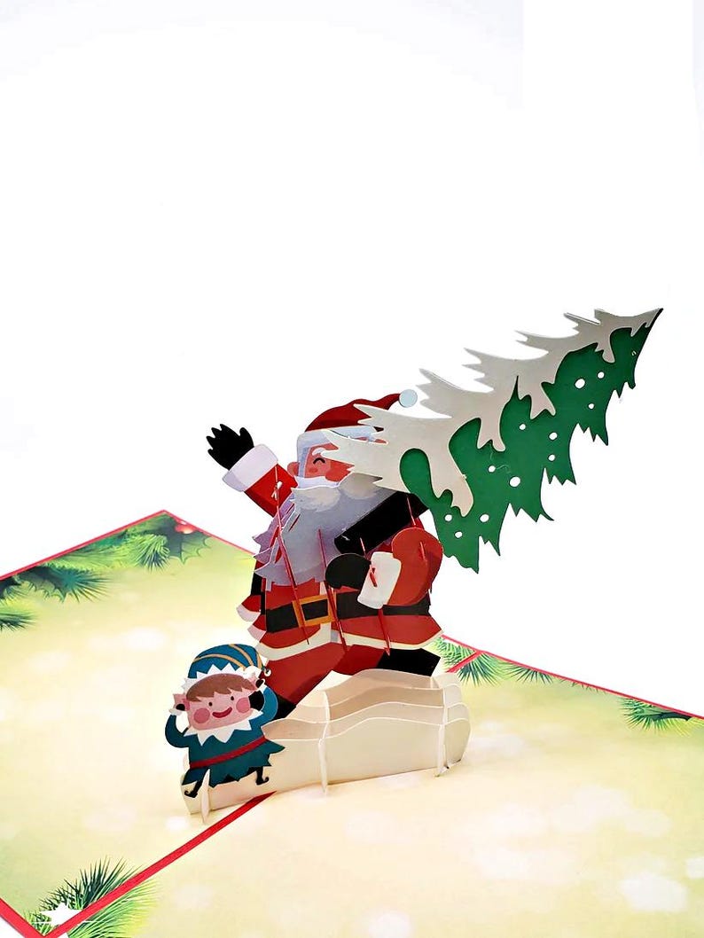 Handmade 3D Christmas Pop-up Card - Holiday Gift - Etsy
