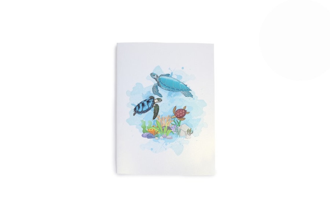 Turtle 3D Pop up Card - Etsy