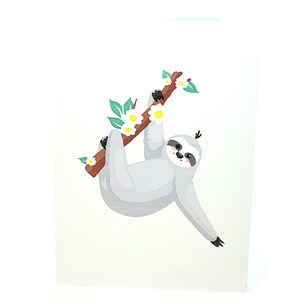 Sloth Pop up Greeting Card , Sloth Birthday Card, Sloth Gift, Sloth ...
