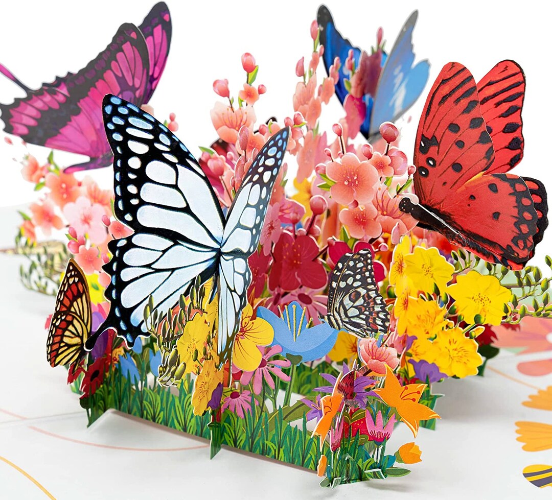 Butterflies Pop up Card 3D Pop up Card Mother's Day Card Spring ...