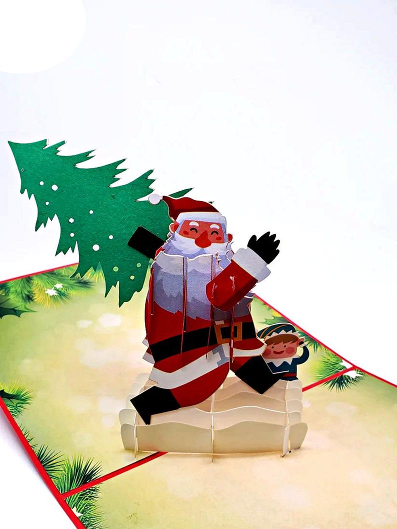 Handmade 3D Christmas Pop-up Card - Holiday Gift - Etsy