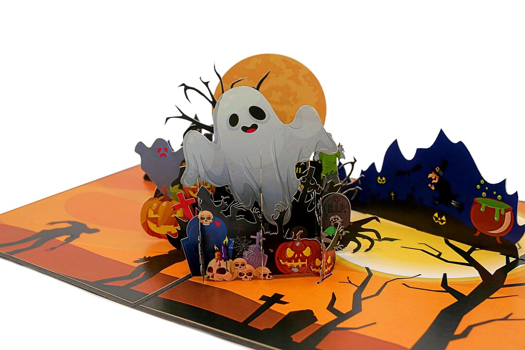 3D Haunted House Halloween Pop up Card: Laser Cut Greeting - Etsy