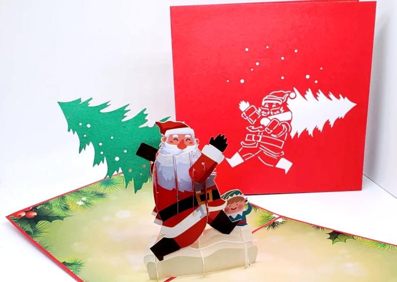 Handmade 3D Christmas Pop-up Card - Holiday Gift - Etsy