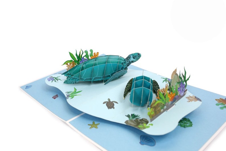 Turtle 3D Pop up Card - Etsy