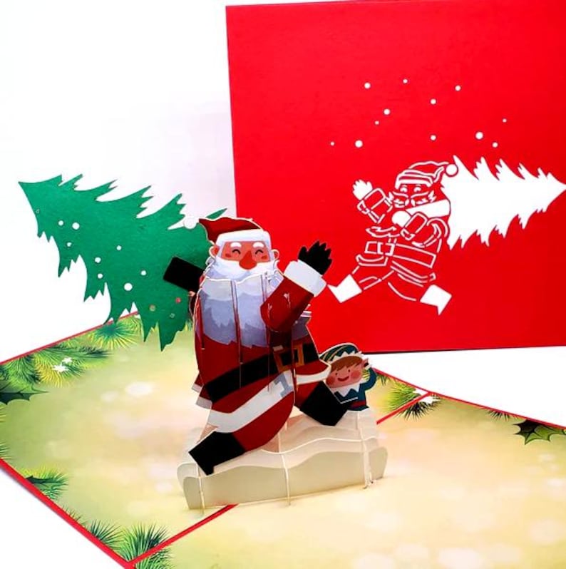 Handmade 3D Christmas Pop-up Card - Holiday Gift - Etsy