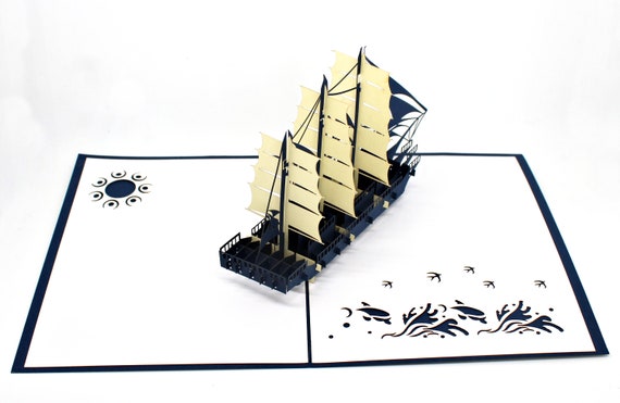 Sail Boat Pop Up Card Greeting Card Ship Architecture | Etsy