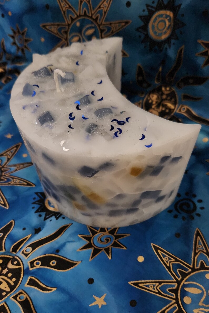 Candle Crescent Moon Candle-juniper/sage Hand Poured - Etsy