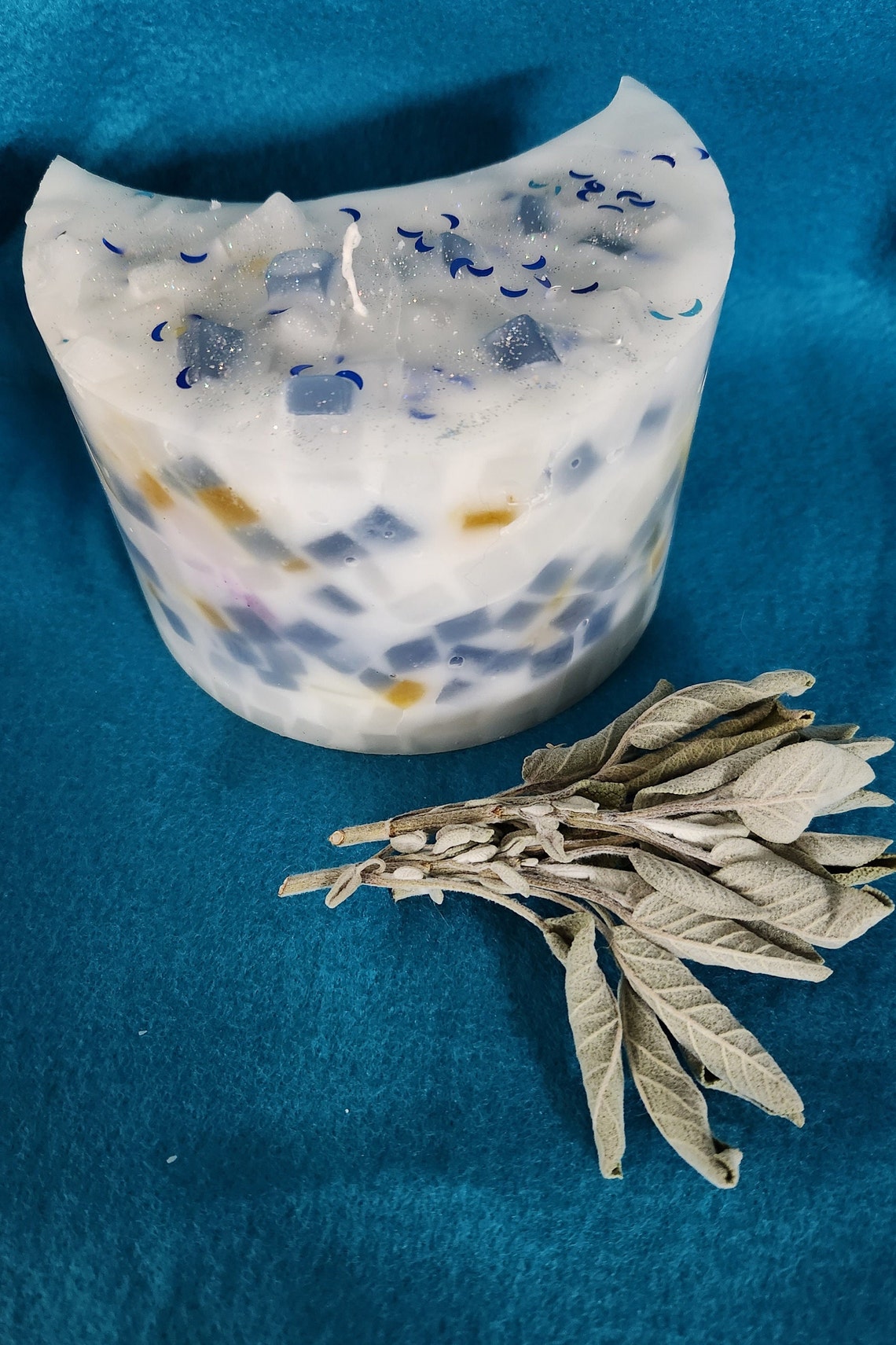 Candle Crescent Moon Candle-juniper/sage Hand Poured - Etsy