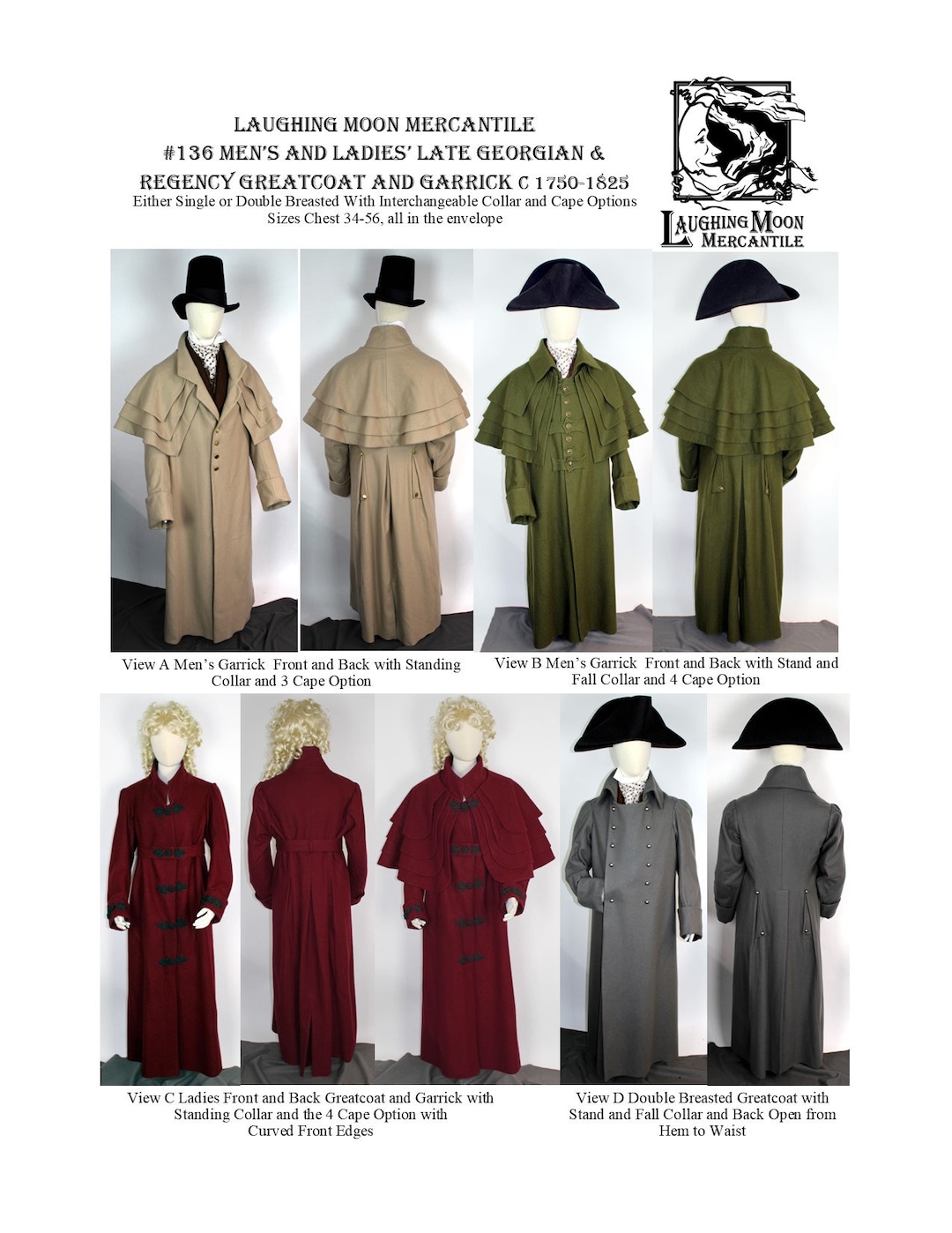 136 Late Georgian and Regency Greatcoat and Garrick Men's & Women's ...