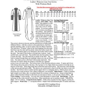 140-D Ladies Tea Gown With Watteau Back and Princess Seams Sizes 8-32 ...