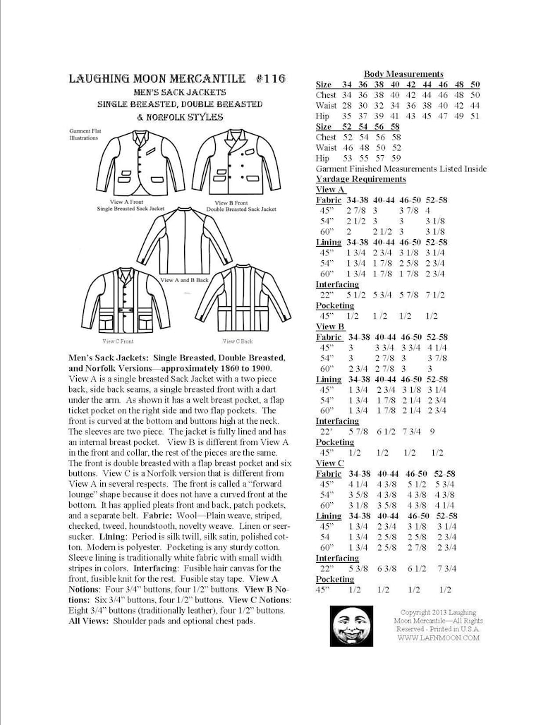 116 Men's Lounge, Sack, Norfolk and Uniform Jackets - Size Layer ...