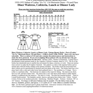 134-C Diner Waitress Cafeteria Lunch Lady 1940s/50s Retro Uniform ...