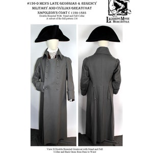 136-D Napoleon's Greatcoat-overcoat-georgian/regency Men's Double ...