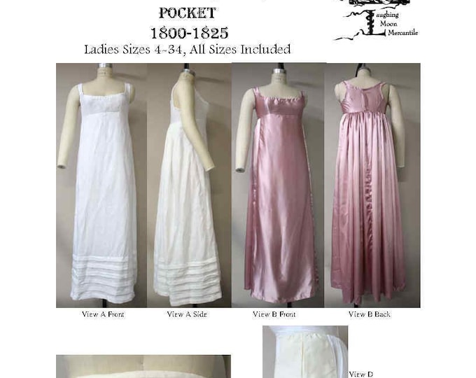 Regency Shift, 1800s Chemise, 19th Century Chemise Sleeveless, Jane ...