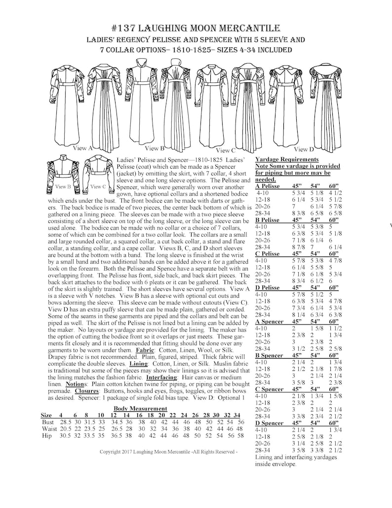 137 Regency Spencer and Pelisse or Redingote Digital Download - Etsy