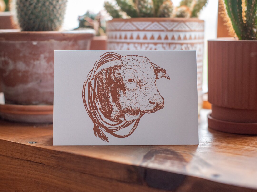 Hereford Bull Cards Cattle Greeting Cards Western Agriculture - Etsy