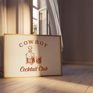 Cowboy Cocktail Club Whiskey Decanter Print Art Poster Western ...