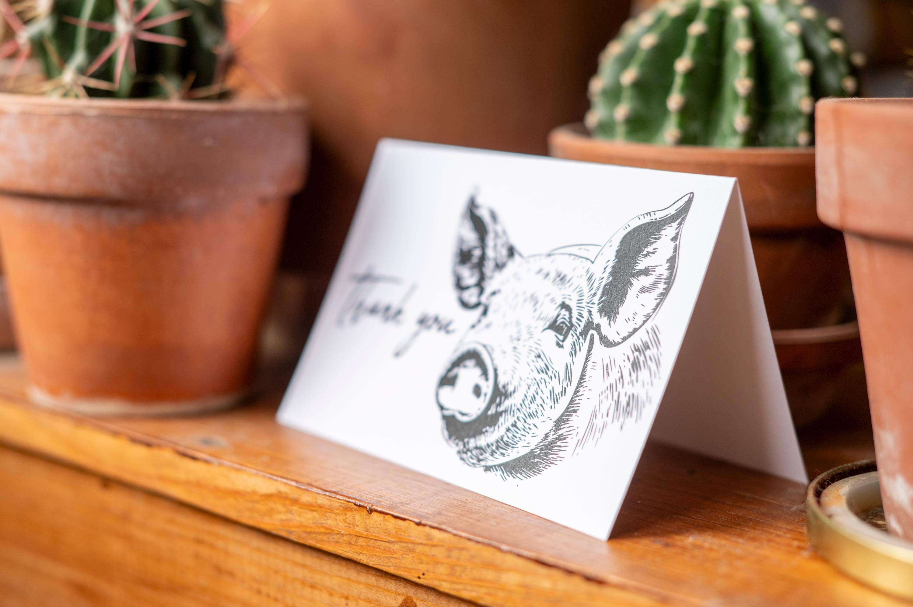 Pig Thank You Cards Cattle Hampshire Yorkshire Duroc Berkshire Cards ...